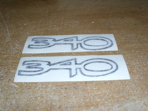 DODGE CHRYSLER PLYMOUTH 340 ENGINE DECALS PAIR BLK/SILV | eBay