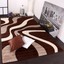 Modern Brown and Cream Rug Abstract Pattern Living Room Carpet Small ...