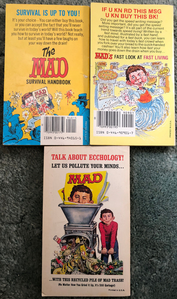 MAD Magazine books, lot of 3, MAD Survival Handbook, The Recycled MAD ...
