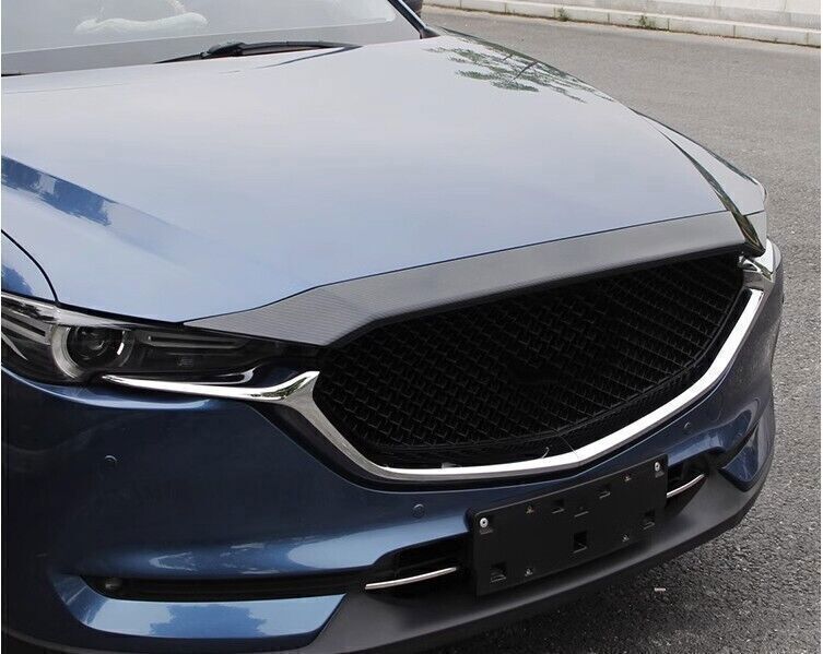 For Mazda CX-5 2017-2024 Carbon Fiber pattern Front Bumper Upper Hood ...