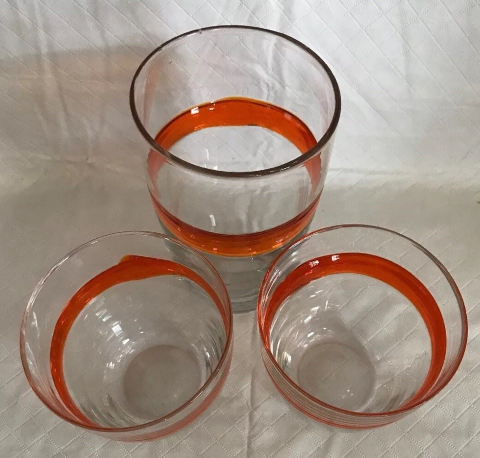 2 Hand Blown Old Fashioned Rocks Glasses 1 Tumbler Water Glass Clear ...