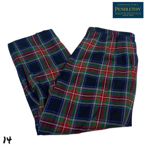 VTG Pendleton Wool Pants Women’s Size 14 Plaid 100% 90s Tartan Dress ...