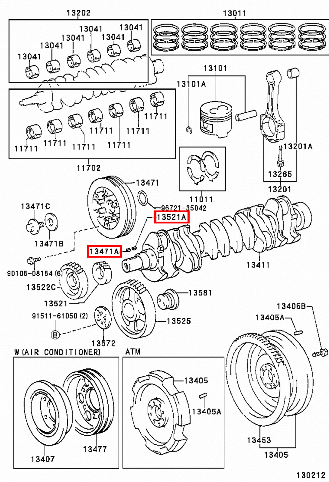 Genuine Lexus ES200 ASZ10 ASV61 ES250 ASV60 Crankshaft Pulley Woodruff ...