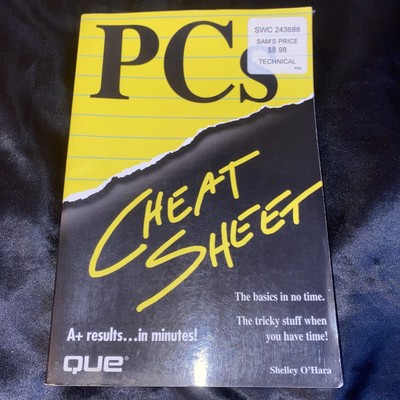 PCs Cheat Sheet by Shelley O’Hara ISBN : 0-7897-1874-X 9780789718747 | eBay