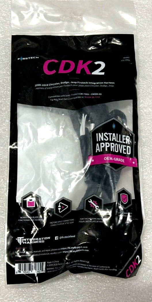 Firstech FTI-CDK2 T-HARNESS 2008-2019 Chrysler Dodge Jeep for sale online | eBay