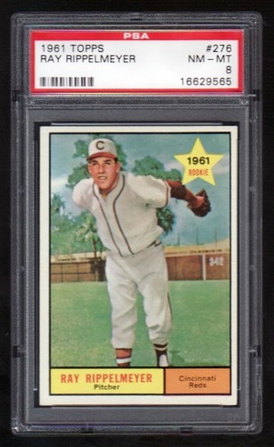 1961 Topps #276 Ray Rippelmeyer Rookie - PSA 8 NEAR MINT-MINT ...