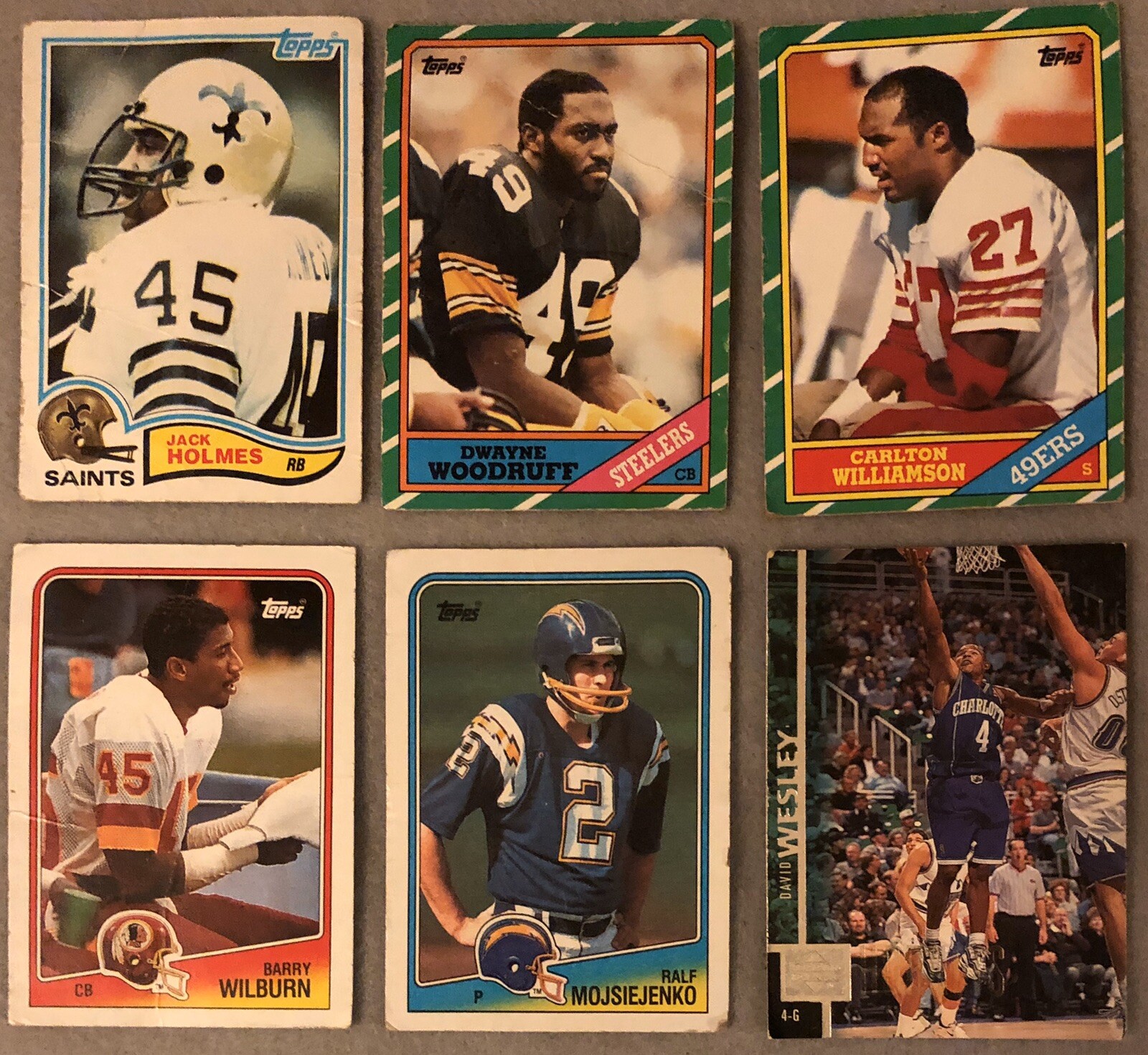 5 Vintage NFL Trading Cards ‘82-88 Jack Holmes Dwayne Woodruff Barry ...