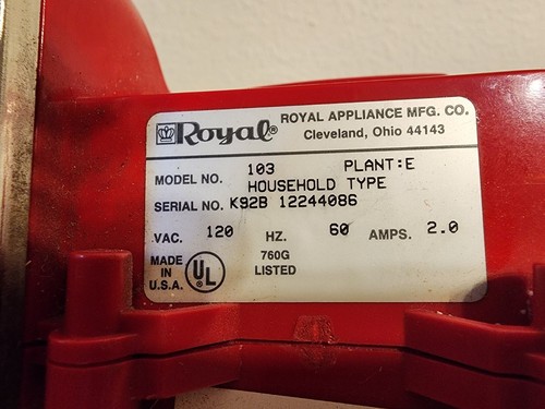 Vintage Dirt Devil Hand Vac Vacuum Model 103 RED with Original Box ...