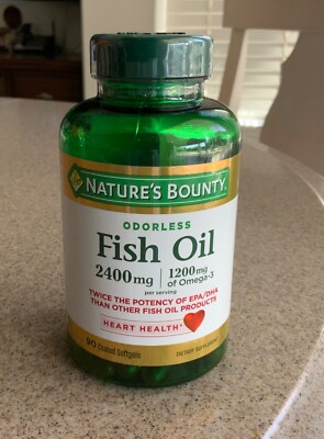 Nature's Bounty Fish Oil Odorless 2400mg 90 Softgels EXPIRED 07/2024 ...