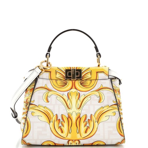 Fendi x Versace Fendace Peekaboo Bag Printed Zucca Leather Mini | eBay