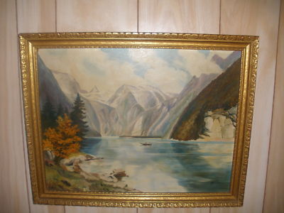 VINTAGE IMPRESSIONISM LANDSCAPE MOUNTAINS PAINTING ROHM | eBay