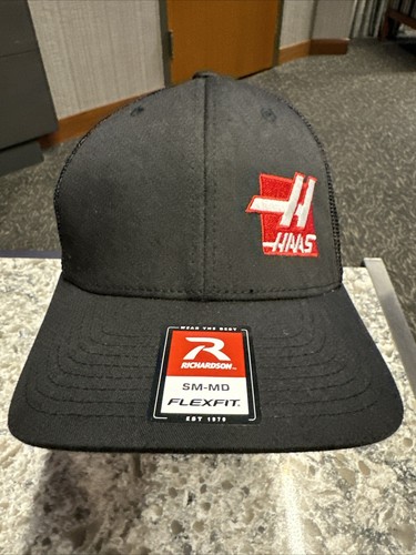 Red H Hass Label on Black Fabric Mes Hat Cap w Richardson 110 SM/MD ...