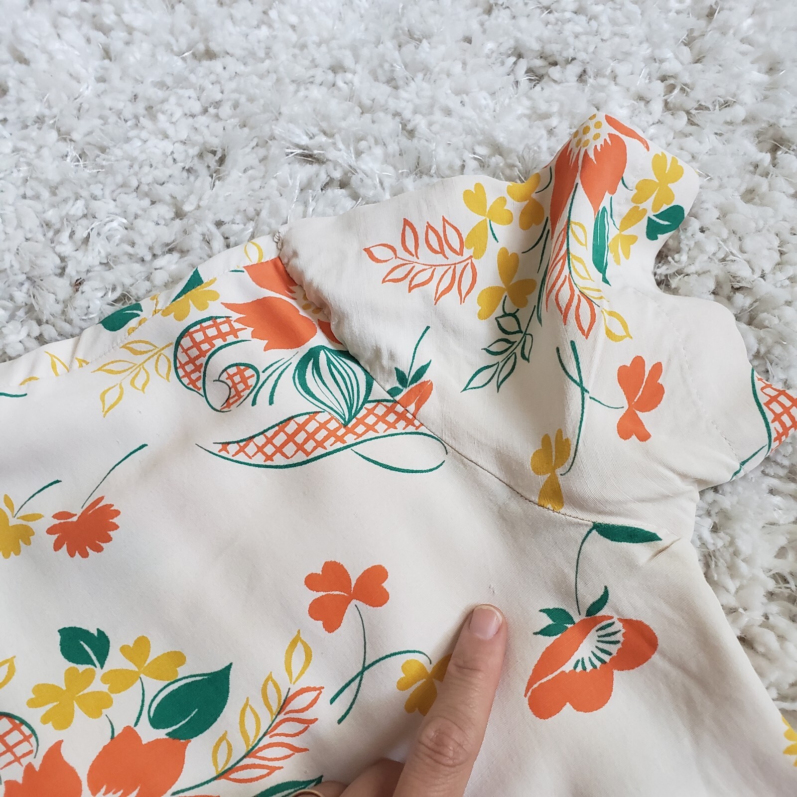 1940s Relianec Kay Whitney Floral Print Dress WW2 Wit… - Gem