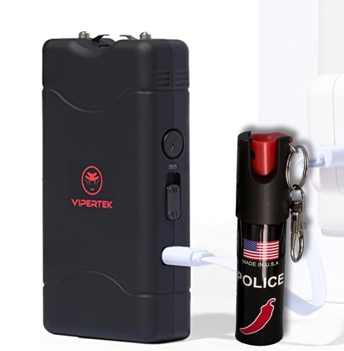 VIPERTEK Self Defence Stun Gun 380 BV Rechargeable Battery + Police ...