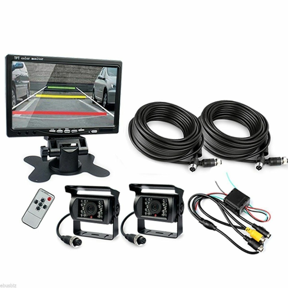 7'' Dual Backup Camera System and Monitor Parking Kit Night Vision For ...