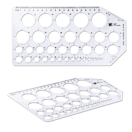 Clear Circle Template Stencil Metric Mathematics Ruler Drawing Drafting ...