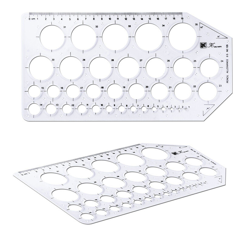 Clear Circle Template Stencil Metric Mathematics Ruler Drawing Drafting ...