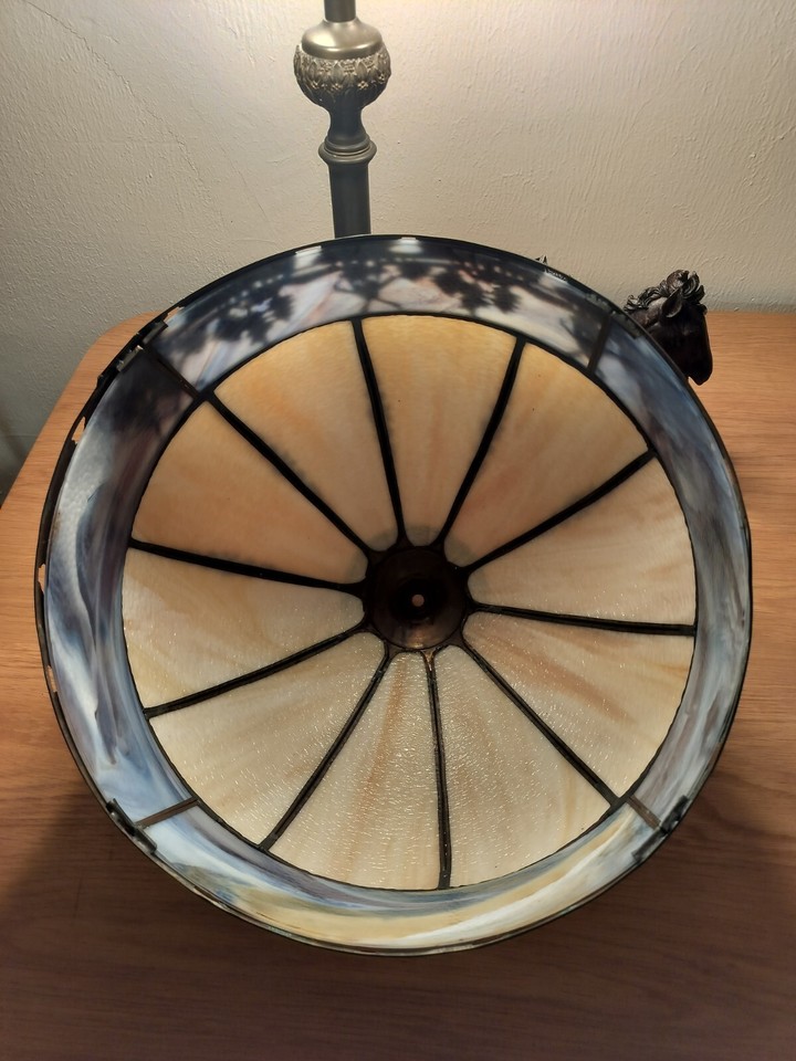 Antique Slag Glass Table Lamp – Windmill Lamp | eBay