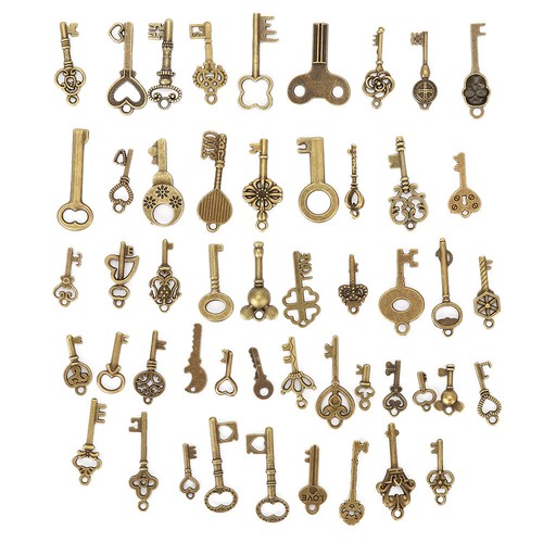 50Pcs Extra Large Antique Bronze Finish Skeleton Keys Bronze Key ...