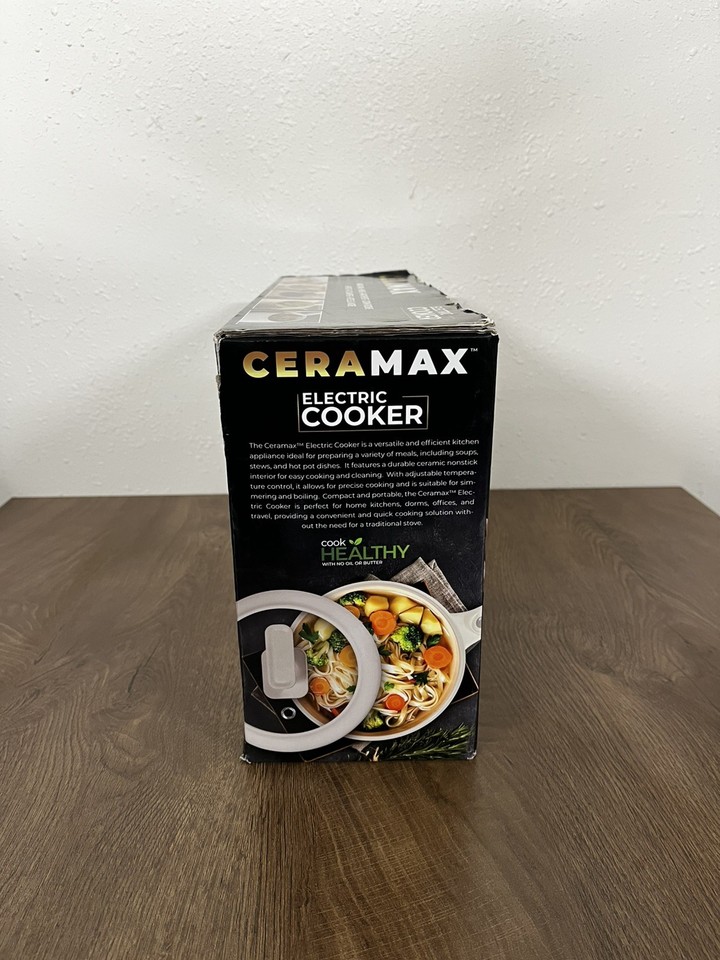 1.6 qt. Ceramax Portable Ceramic Nonstick Electric Multi-Cooker Cooking ...