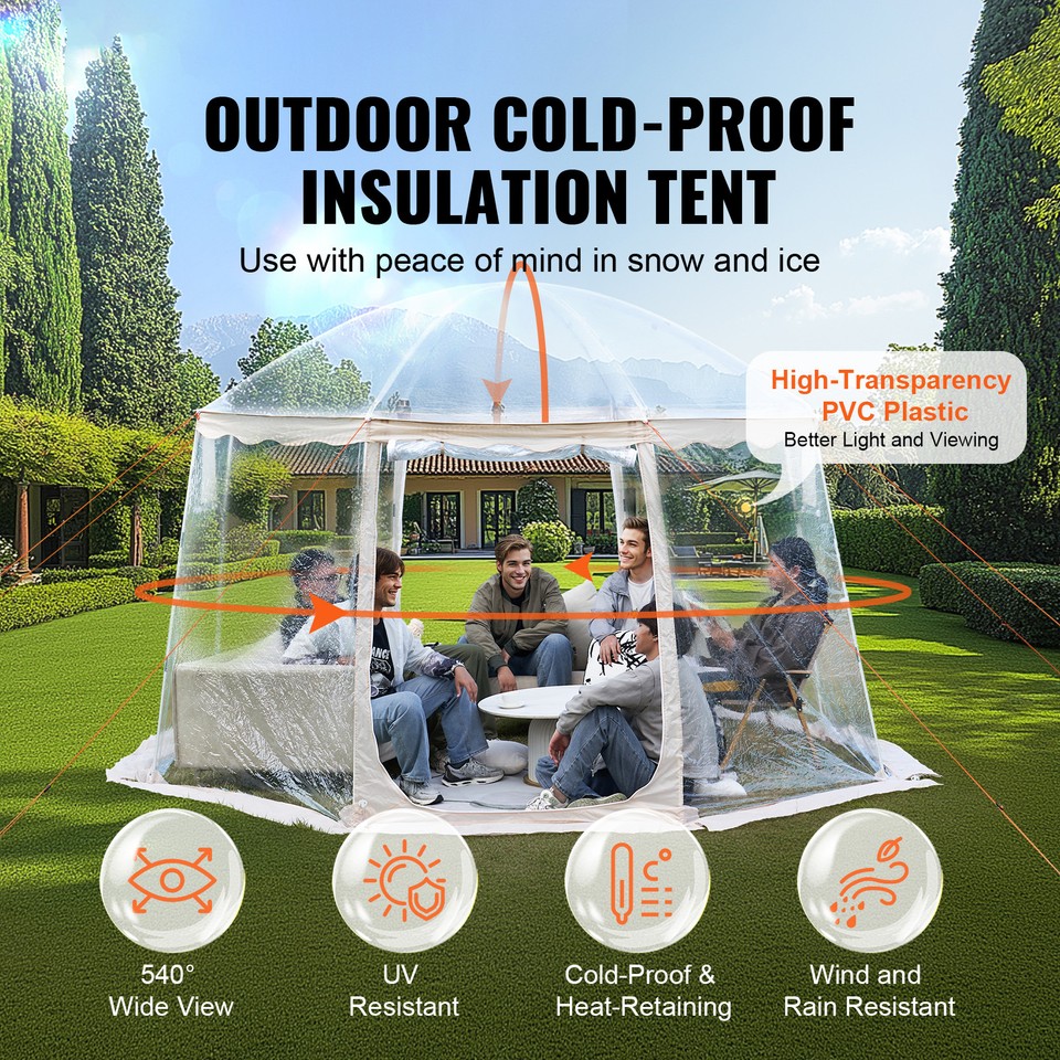 Sports Tent Instant Pop-Up Clear Bubble Shelter Weather Proof 8-10 ...