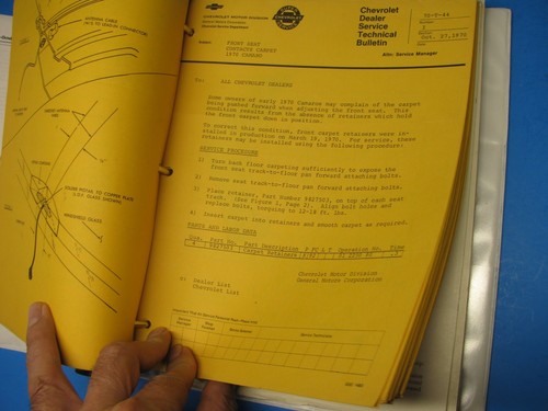 1970 Chevrolet Dealer Service Bulletins Chevelle Nova Camaro Impala ...
