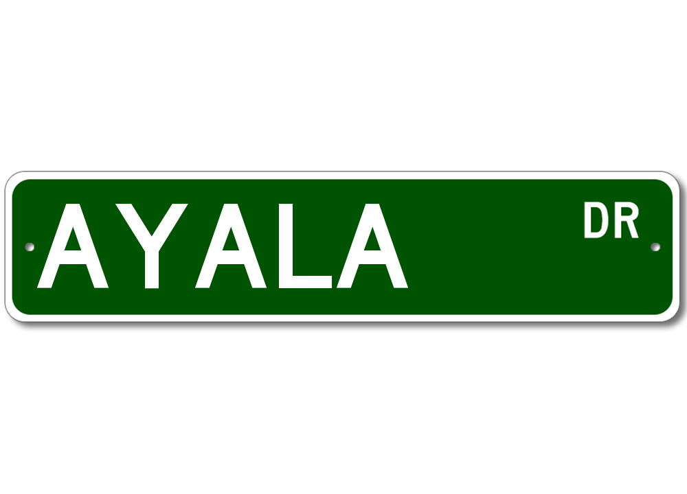 Ayala Drive Street Sign Personalized Custom Last Name Metal Sign ...