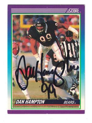 Dan Hampton AUTOGRAPHED 1990 SCORE FOOTBALL CARD SIGNED CHICAGO BEARS ...