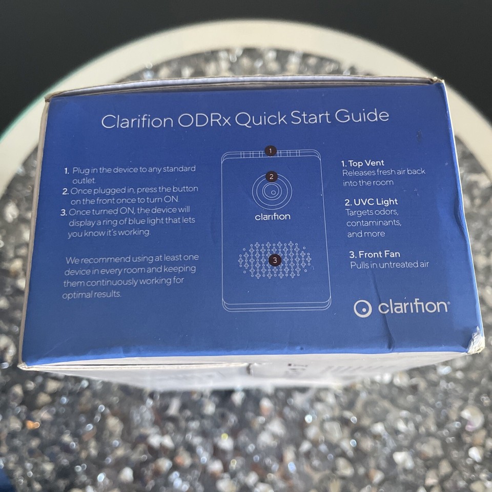 Clarifion ODRx UVC Air Odor Deodorizer & Eliminator Cat Odor Filterless ...