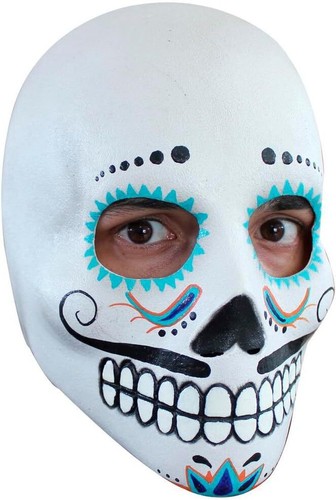 Catrin Mask Day of the Dead Skull Fancy Dress Halloween Adult Costume ...