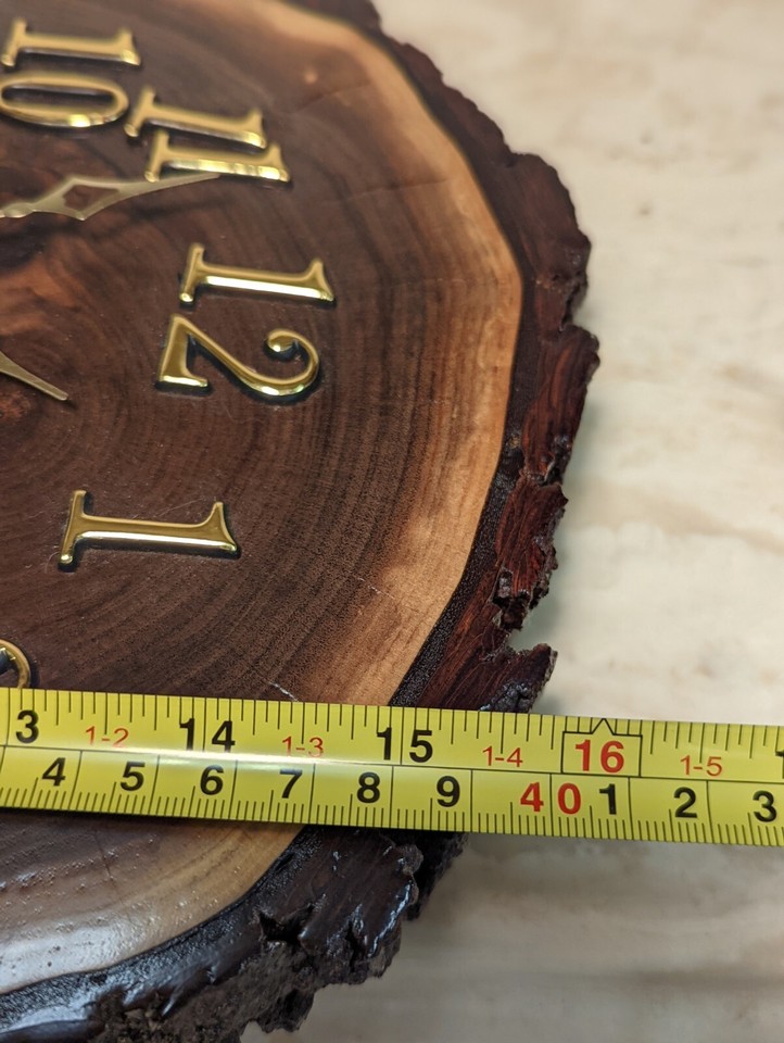 Vintage Live Edge WALL CLOCK Natural Solid Wood Slab Rustic Tree Slice ...