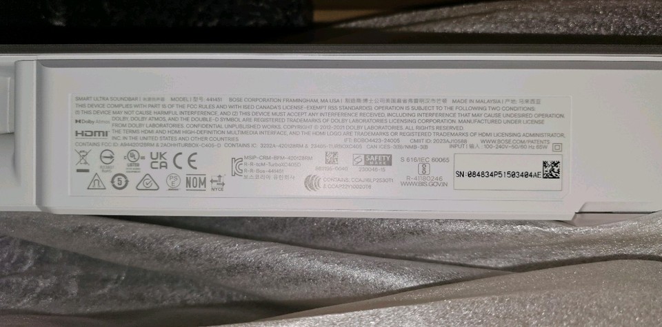 Bose Smart Ultra Dolby Atmos Soundbar, All-in-One Surround Sound System ...