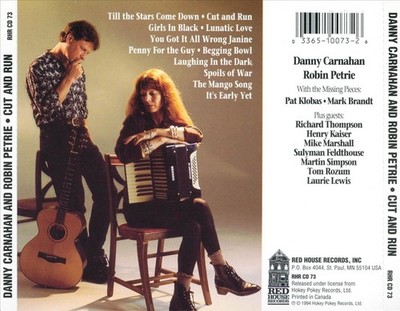 DANNY CARNAHAN AND ROBIN PETRIE CUT AND RUN NEW CD 33651007326| eBay