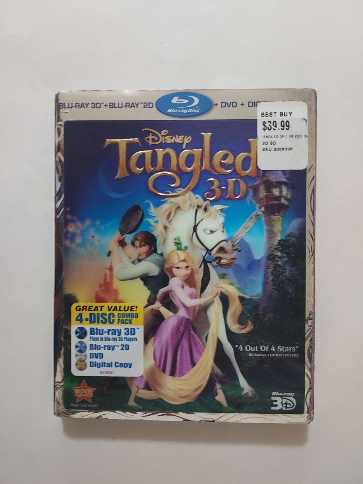 DISNEY Tangled (Blu-ray/DVD, 3D, 2011, 4-Disc Set) W/Lenticular ...