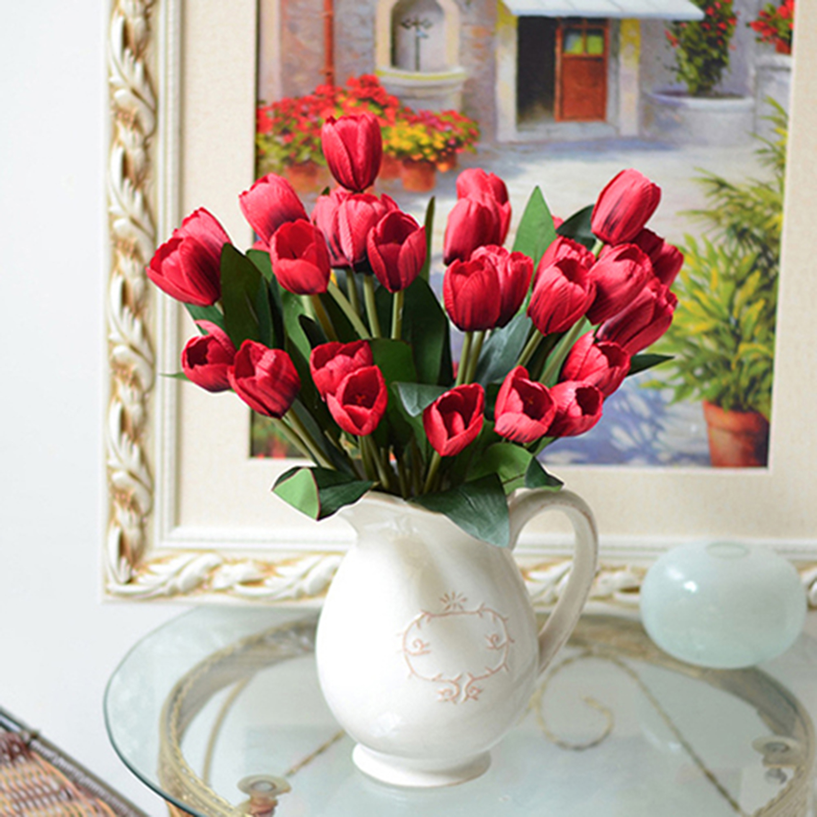 Artificial Tulip Odorless Clear Leaf Texture Artificial Diy Flower Soft ...