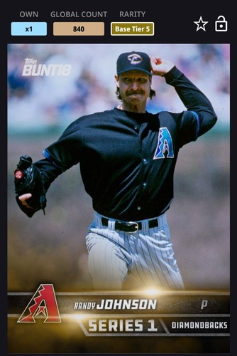 [DIGITAL CARD] Topps Bunt 2018 RANDY JOHNSON GOLD TIER 5 AWARD ...