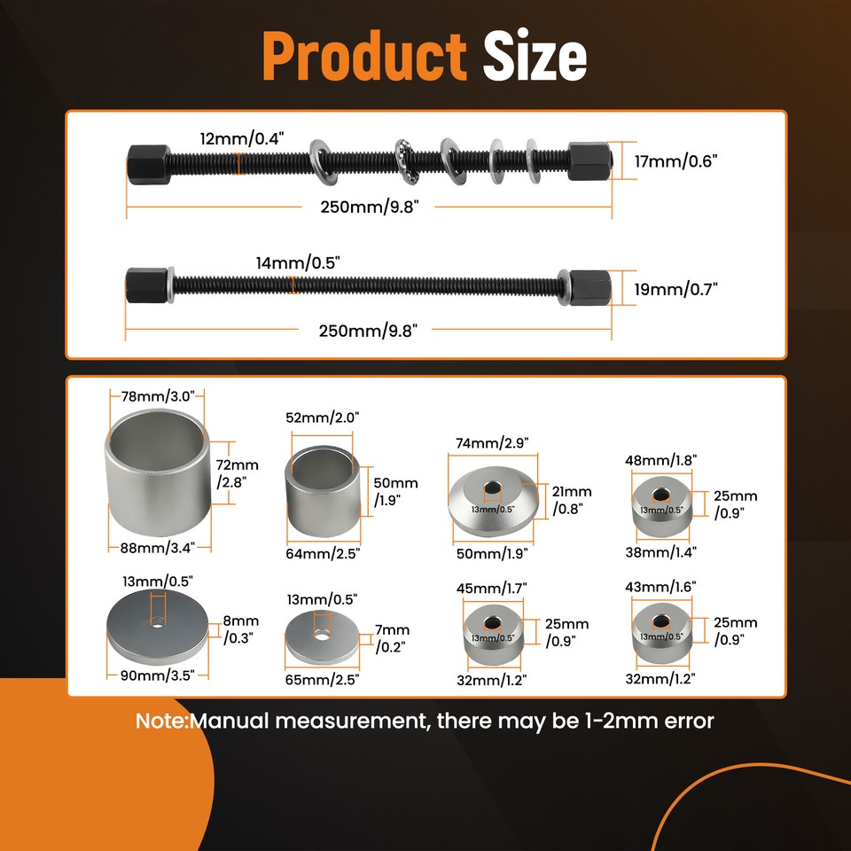 Bushing Press Kit Bushing Puller Tool Fit For Volkswagen Audi Durable ...