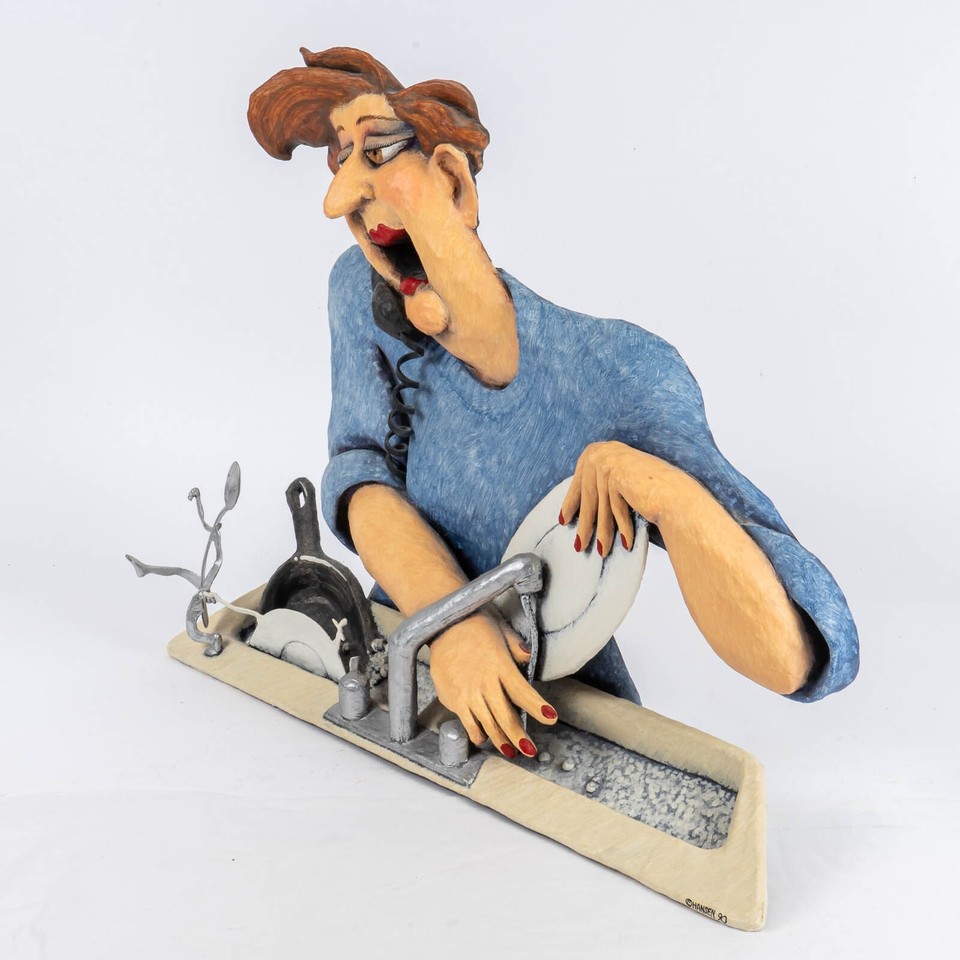 Stephen Hansen Sculpture Dish Runs Away with Spoon Papier Mache 6x19x23 ...