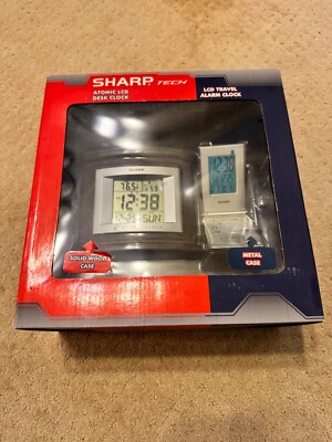 Sharp Tech Atomic LCD Desk Clock & LCD Travel Alarm Clock SPC324SC ...