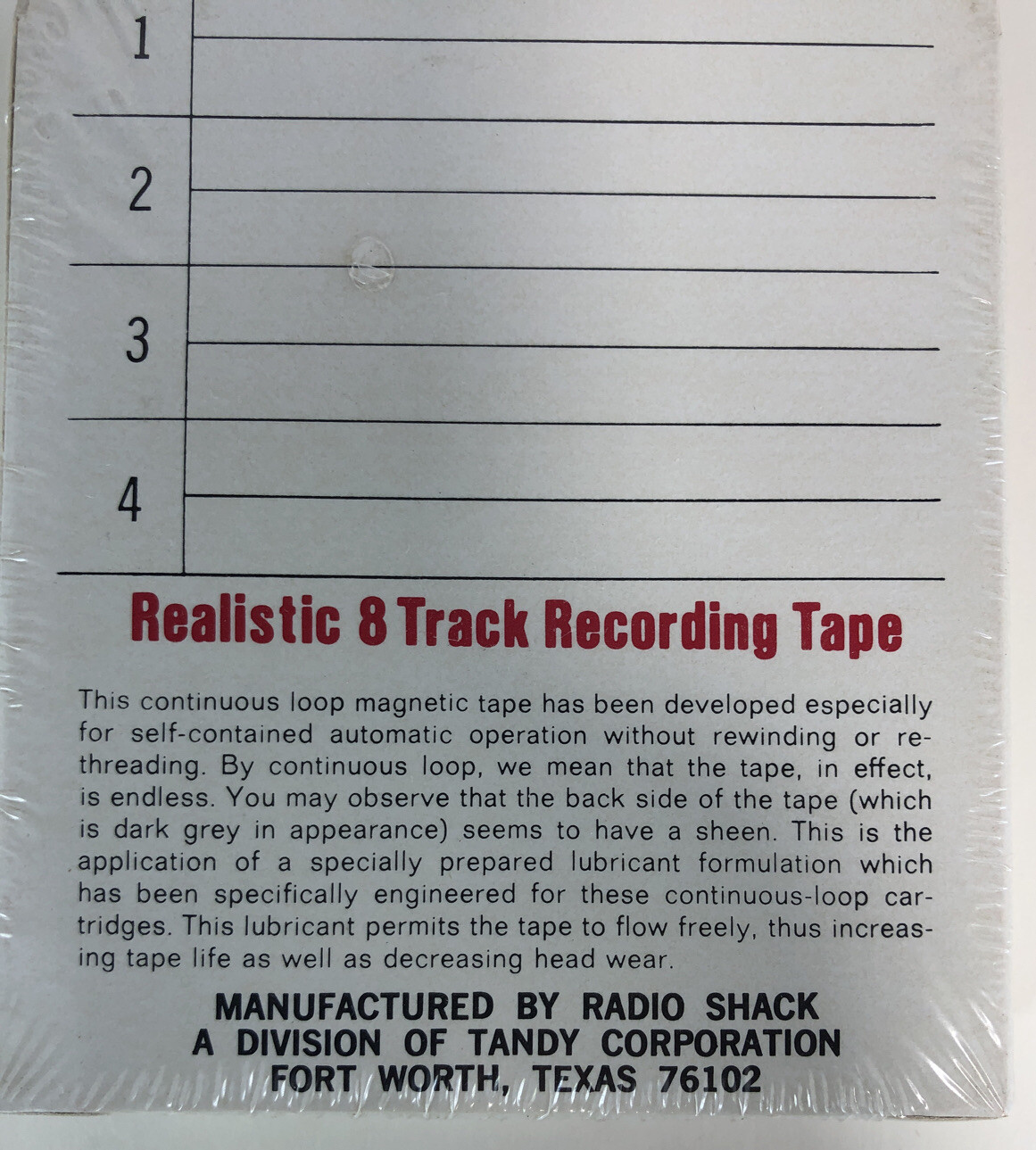 NOS Realistic 8 TRACK 40 Minute Blank Unrecorded Tape SEALED | eBay