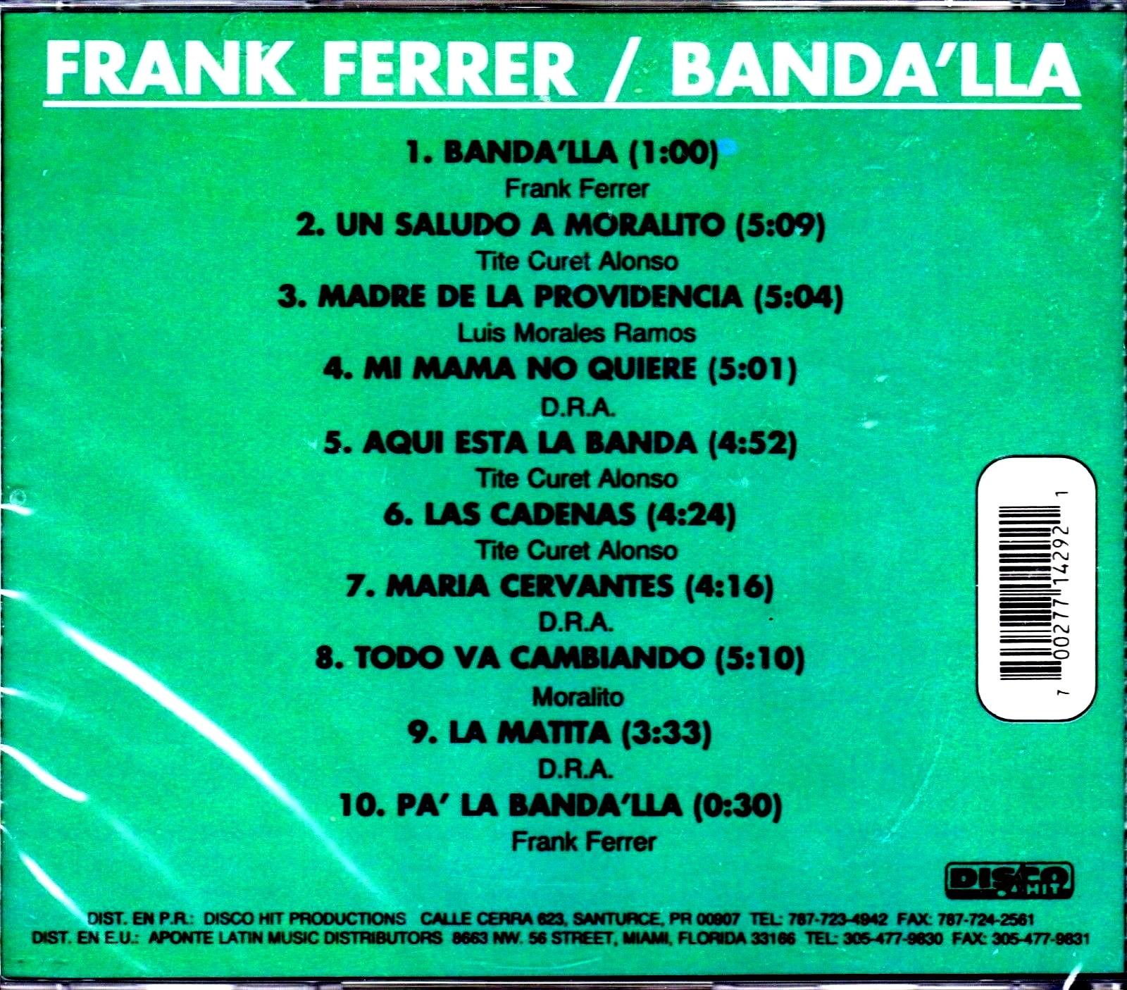 Frank Ferrer Banda'lla CD Canta Van Lester Puerto Rico 2013 AA 70 for ...