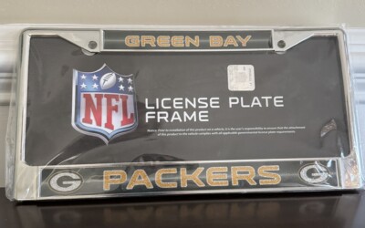 New in Package - NFL Green Bay Packers Bling Chrome License Plate Frame ...