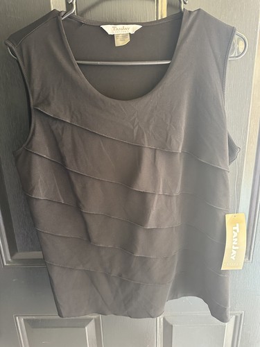 TanJay Petite Black Pullover Sleeveless Shirt Tank Top Blouse PM Women Medium | eBay