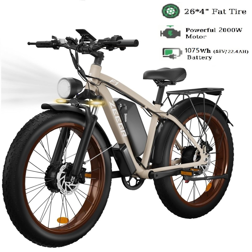 26" Electric Bike For Adults 3000W AWD 37MPH E-Bike Mountain Bicycle ...