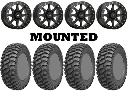Kit 4 AMS M1 Evil Tires 27x9-14/27x11-14 on Sedona Storm Beadlock Black ...