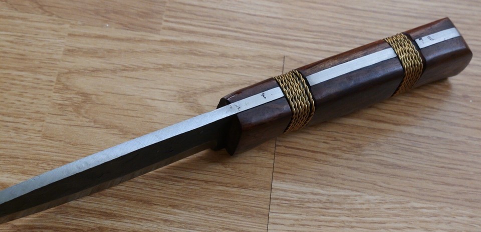 10” Fixed Blade Knife Full Tang Carbon Steel Hand Forged Barbed Wire ...