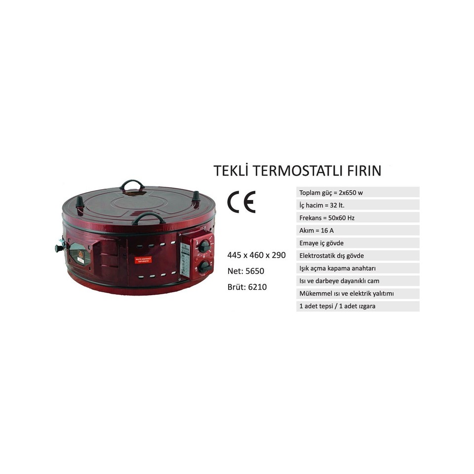 Electric Round Oven With Thermostat Turkish Flat Baker 45 Cm (220 Volts ...