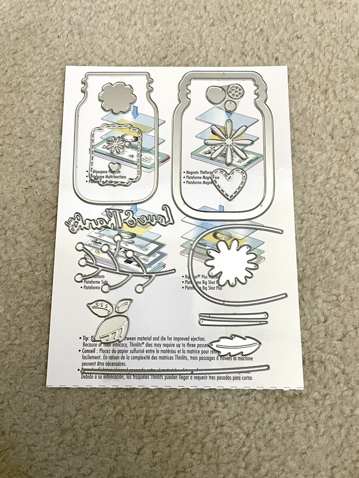 Sizzix Thinlits Die Set 17PK - Flowers In A Jar by Lisa Jones 665079 | eBay