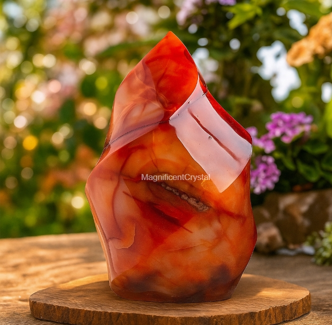 4OZ Mini Carnelian Crystal Flame Tower Natural Red Gemstone Flame Stone ...