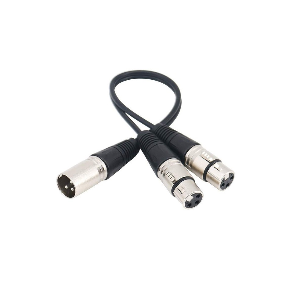 Tan QY XLR Splitter Cable - 3 Pin Male to 2 Female Y-Adapter, 1Ft DMX Patch Cab | eBay